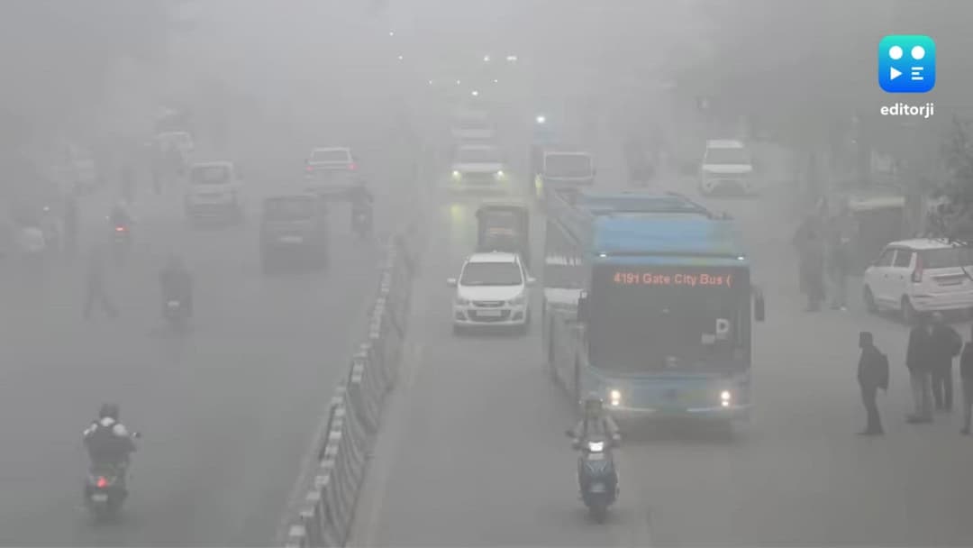 Dense Fog and Cold Wave Loom over Delhi Amid Poor Air Quality | Editorji